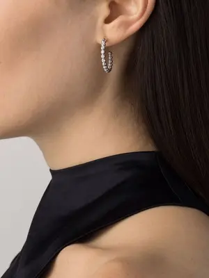 PRAGNELL 18kt White Gold Diamond Hoop Earrings