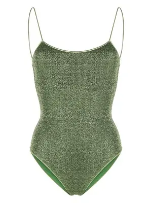 Oseree Metallic Effect Swimsuit - Green