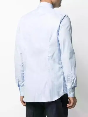XACUS Spread-collar Cotton Shirt - Blue