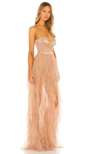For Love & Lemons Bustier Gown - Warm Taupe