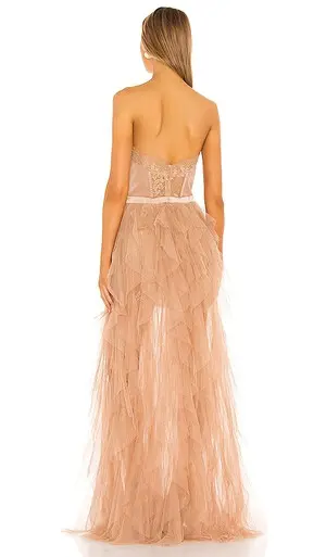 For Love & Lemons Bustier Gown - Warm Taupe