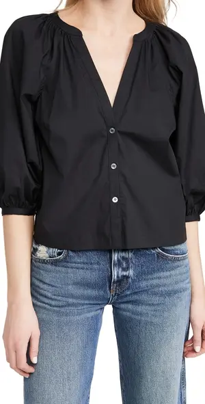 Staud Button-down Top - Black