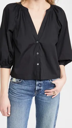 Staud Button-down Top - Black