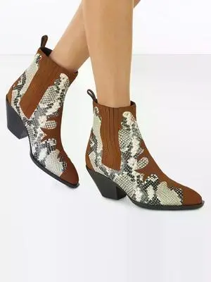 GIUSEPPE ZANOTTI Snakeskin-effect Ankle Boots