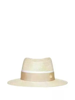 MAISON MICHEL André Straw Fedora Hat - Neutrals