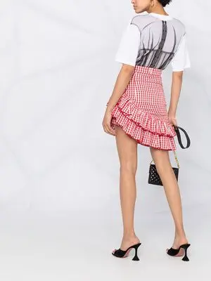 Balmain Plaid Cotton Poplin Skirt