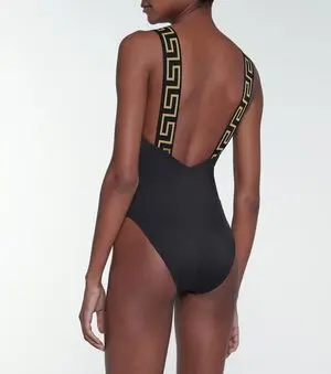 Versace Greca One-shoulder Swimsuit