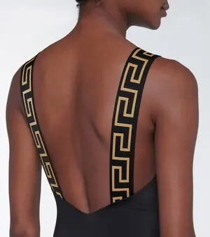 Versace Greca One-shoulder Swimsuit