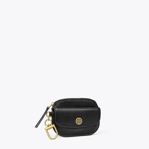 Tory Burch Robinson Card Case Key Ring - Black