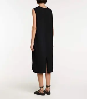 THE ROW Mirna Crêpe Midi Dress - Black