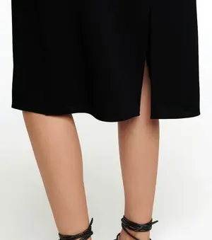 THE ROW Mirna Crêpe Midi Dress - Black