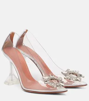 Amina Muaddi Begum Embellished Pvc Pumps - Transparent