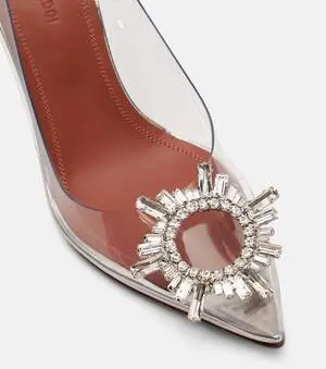 Amina Muaddi Begum Embellished Pvc Pumps - Transparent