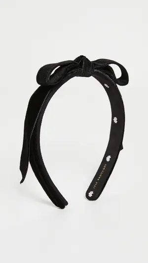 Lele Sadoughi Bardot Velvet Ribbon Slim Headband - Jet