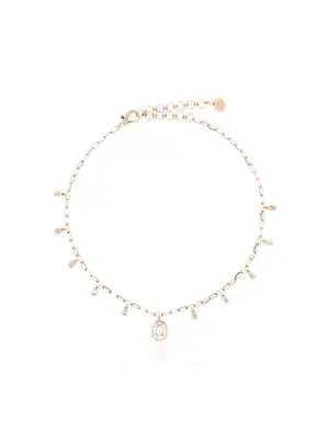 Shay 18k And Diamond Drop Necklace - Pink