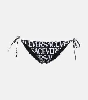 Versace Logo Bikini Bottom - Black