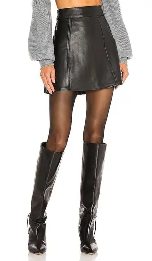 L'academie Laurel Leather Mini Skirt
