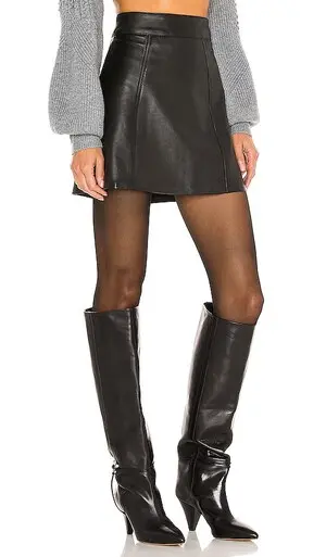 L'academie Laurel Leather Mini Skirt