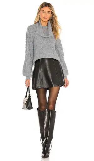 L'academie Laurel Leather Mini Skirt