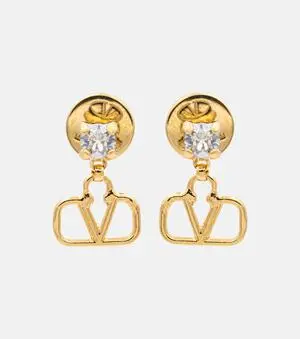 Valentino Garavani Vlogo Embellished Earrings - Gold