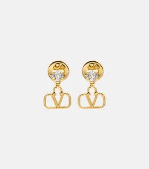 Valentino Garavani Vlogo Embellished Earrings - Gold