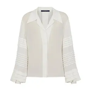 LOUIS VUITTON Button-Up Blouse With Intricate Sleeves - Blanc