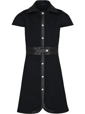 LOUIS VUITTON Dress With Leather Inserts - Noir