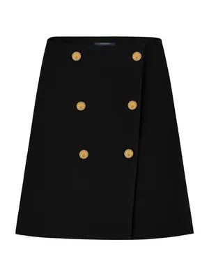 LOUIS VUITTON Wool And Silk Button Skirt - Noir
