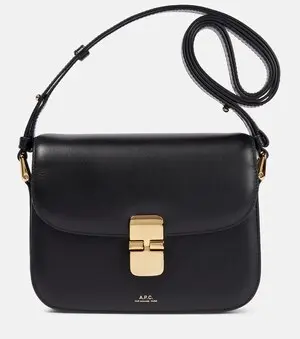 A.p.c. Grace Leather Shoulder Bag - Black