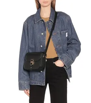 A.p.c. Grace Leather Shoulder Bag - Black