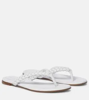GIANVITO ROSSI Tropea Leather Thong Sandals - White