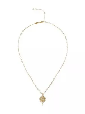 Dolce & Gabbana 18k Yellow Rosette Pearl Necklace - Gold