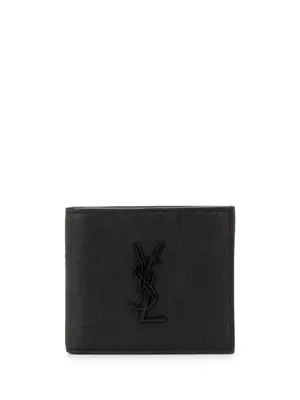 Saint Laurent Wrinkled-effect Bi-fold Wallet - Black