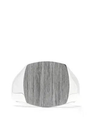 Tom Wood Cushion Satin Signet Ring - Metallic