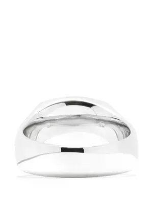 Tom Wood Cushion Satin Signet Ring - Metallic