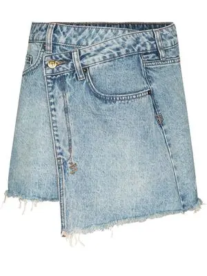Ksubi Rap Asymmetric Denim Mini Skirt