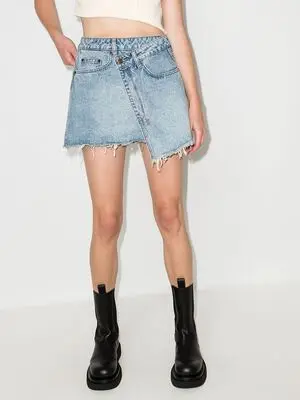 Ksubi Rap Asymmetric Denim Mini Skirt