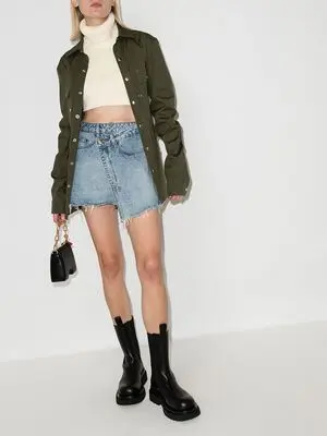 Ksubi Rap Asymmetric Denim Mini Skirt