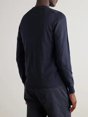 John Smedley Hatfield Slim-fit Sea Island Cotton Sweater - Blue