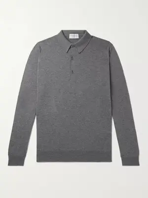 John Smedley Bradwell Sea Island Cotton Polo Shirt - Gray