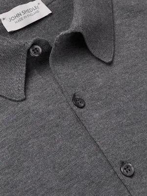 John Smedley Bradwell Sea Island Cotton Polo Shirt - Gray