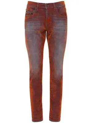DIESEL® D-strukt Slim Velvet Coating Denim Jeans - Orange