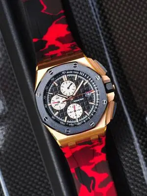 HORUS WATCH STRAPS 44mm Audemars Piguet Royal Oak Offshore Watch Strap - Red