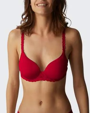 Simone Perele Andora 3d Convertible Plunge Bra Pink Ruby
