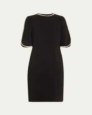 Rickie Freeman For Teri Jon Pearl Trimmed Sheath Dress