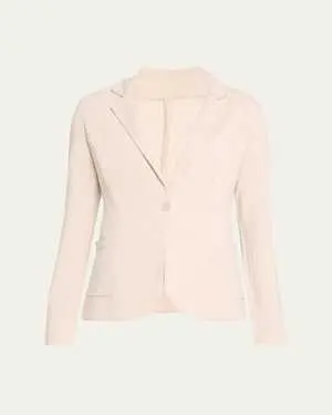 Majestic Filatures French Terry One-button Blazer - Ecru Chine