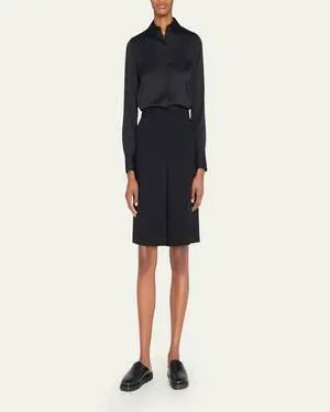 Vince Slim-fit Long-sleeve Stretch-silk Blouse - Black