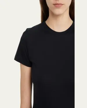 Vince Crewneck Pima Cotton Tee - Coastal