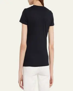 Vince Crewneck Pima Cotton Tee - Coastal