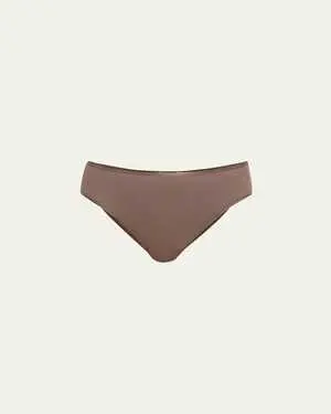 Hanro Cotton Seamless High-leg Briefs Stonewash